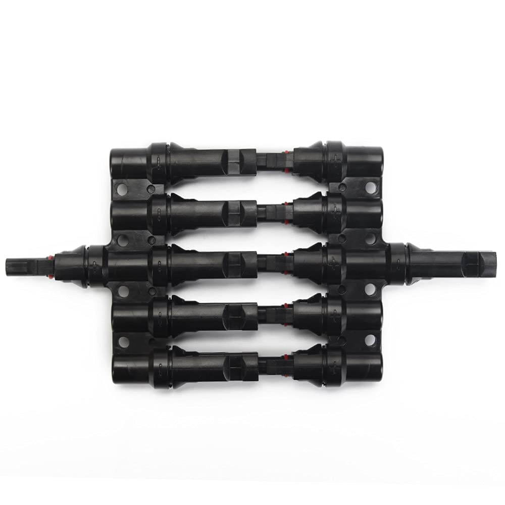BAYM Solar Panel T Branch 5 to 1 5M/F + 5F/M Cable Connector Solar Wire Connector T-Type T5 Coupler Combiner(1 Pair)