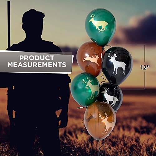 Havercamp Next Camo Party Bucks Latex Balloons | 6 Count | Great for Hunter Themed Party, Camouflage Motif, Birthday Event, Graduation Party, Father's Day Celebration