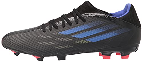 adidas Unisex X Speedflow.3 Firm Ground Soccer Shoe, Black/Sonic Ink/Solar Yellow, 6.5 US Men