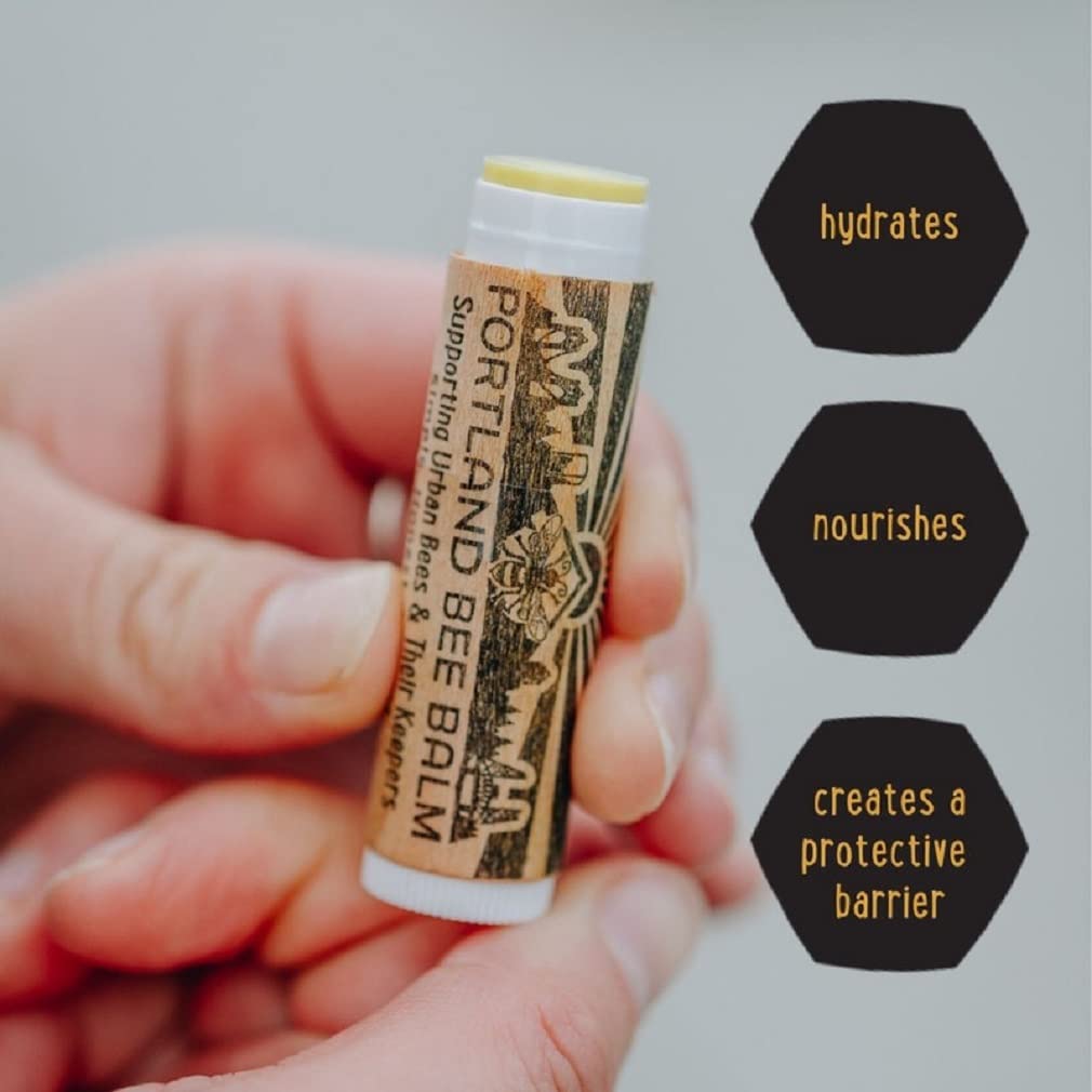 Portland Bee Balm All Natural Handmade Beeswax Based Lip Balm, Rose Garden 3 Count