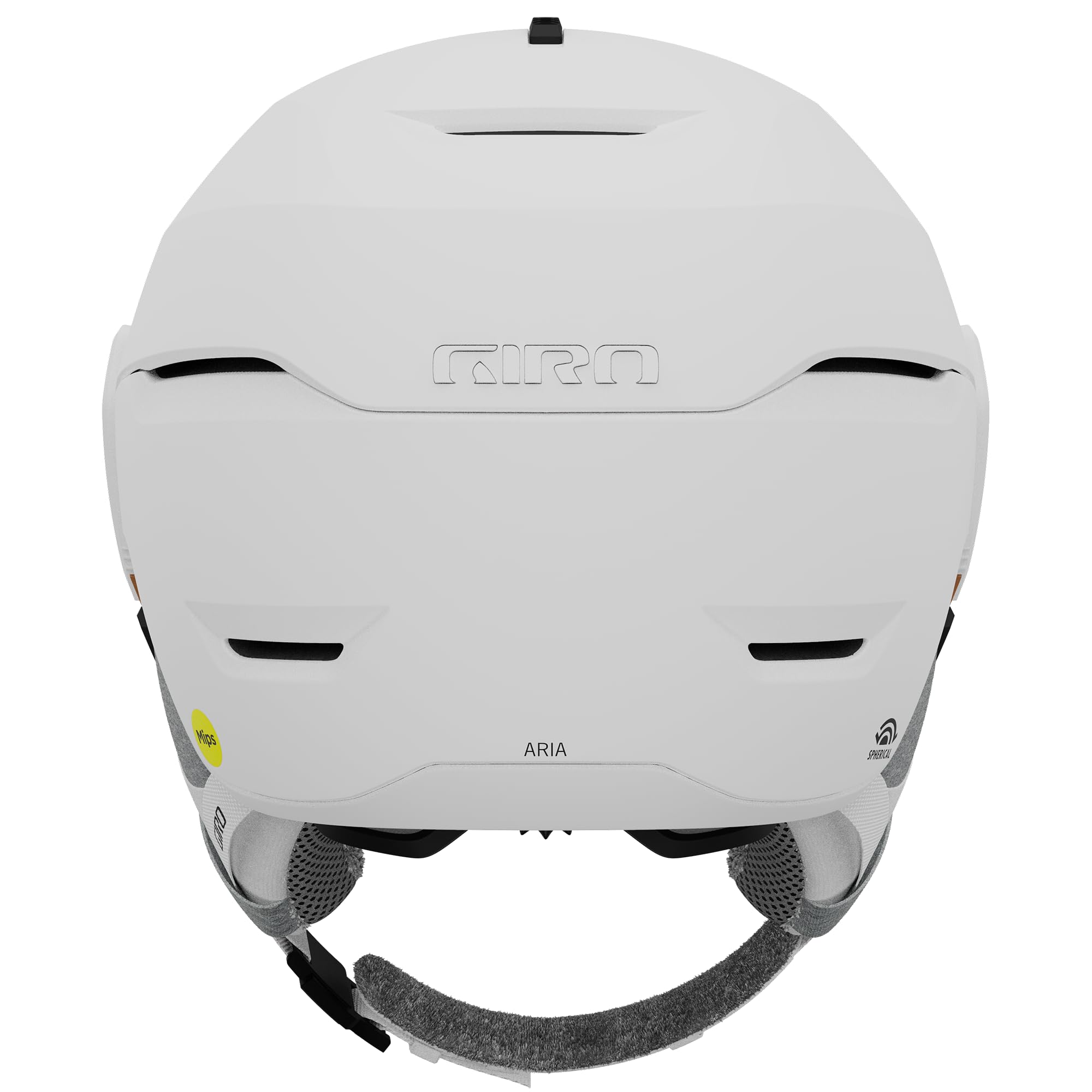 Giro Aria Spherical MIPS Ski Helmet - Snowboarding Helmet for Women with Integrated Visor - Matte White - M (55.5-59cm)