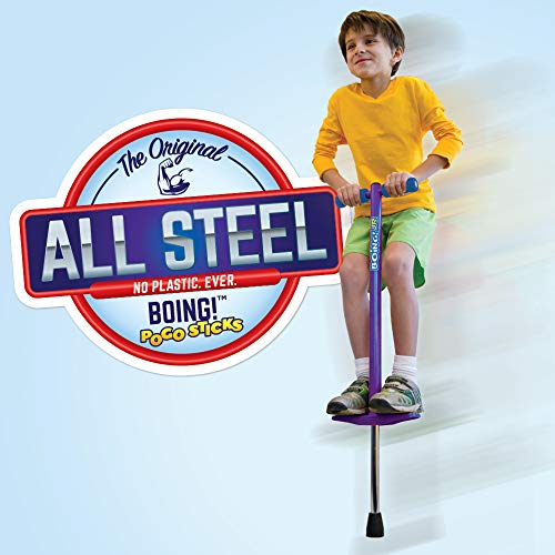 Geospace Jumparoo Boing! JR. Pogo Stick by Air Kicks, Small for Kids 50 to 90 Lbs (Purple)