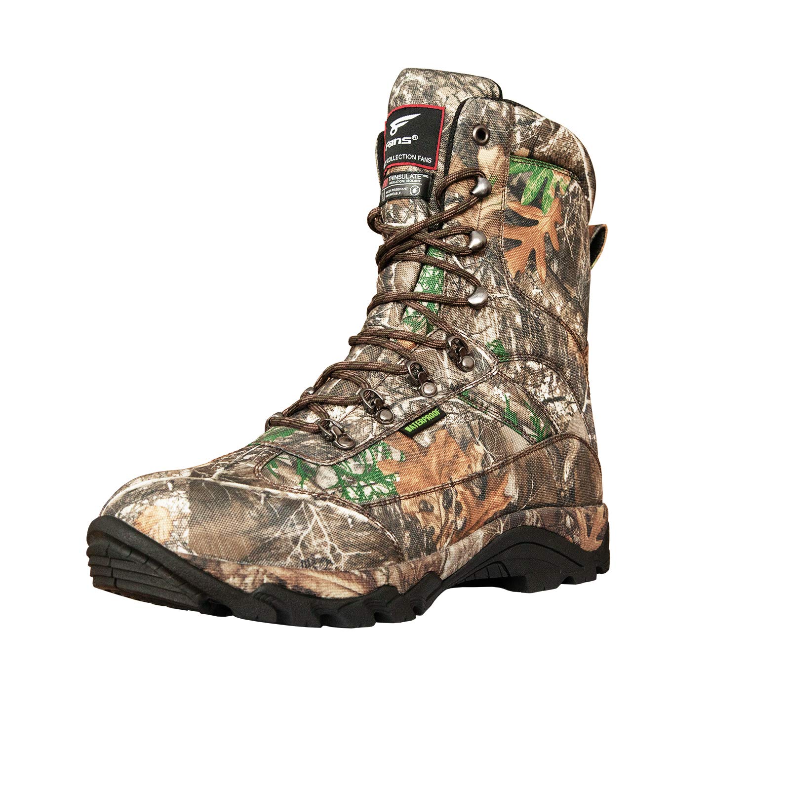 8 Fans Hunting Boots 9 Inch Lightweight Hiking Boots with 800G Thinsulate Insulation with Memory Foam Insole Camo Boots for Men Size 10