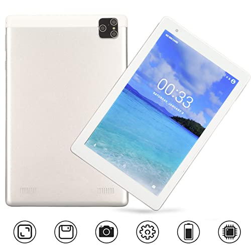 aqxreight Calling Tablet, 4GB RAM 64GB ROM 720x1280 Resolution 100-240V 8.1 Inch Tablet 2.4G 5G WiFi for Watching for Android 10 (US Plug)