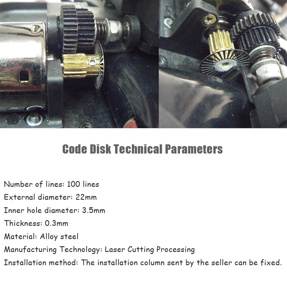 Ximimark 2Pcs Photoelectric Speed Sensor Encoder Coded Disc Code Wheel for Smart Car C B D E Models