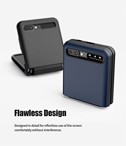 GOOSPERY for Galaxy Z Flip Case (2020) with Hinge Coverage, Luxury 360 Protection TPU Bumper Soft Feeling Hard PC Back Dual Layer Cover - Navy Blue