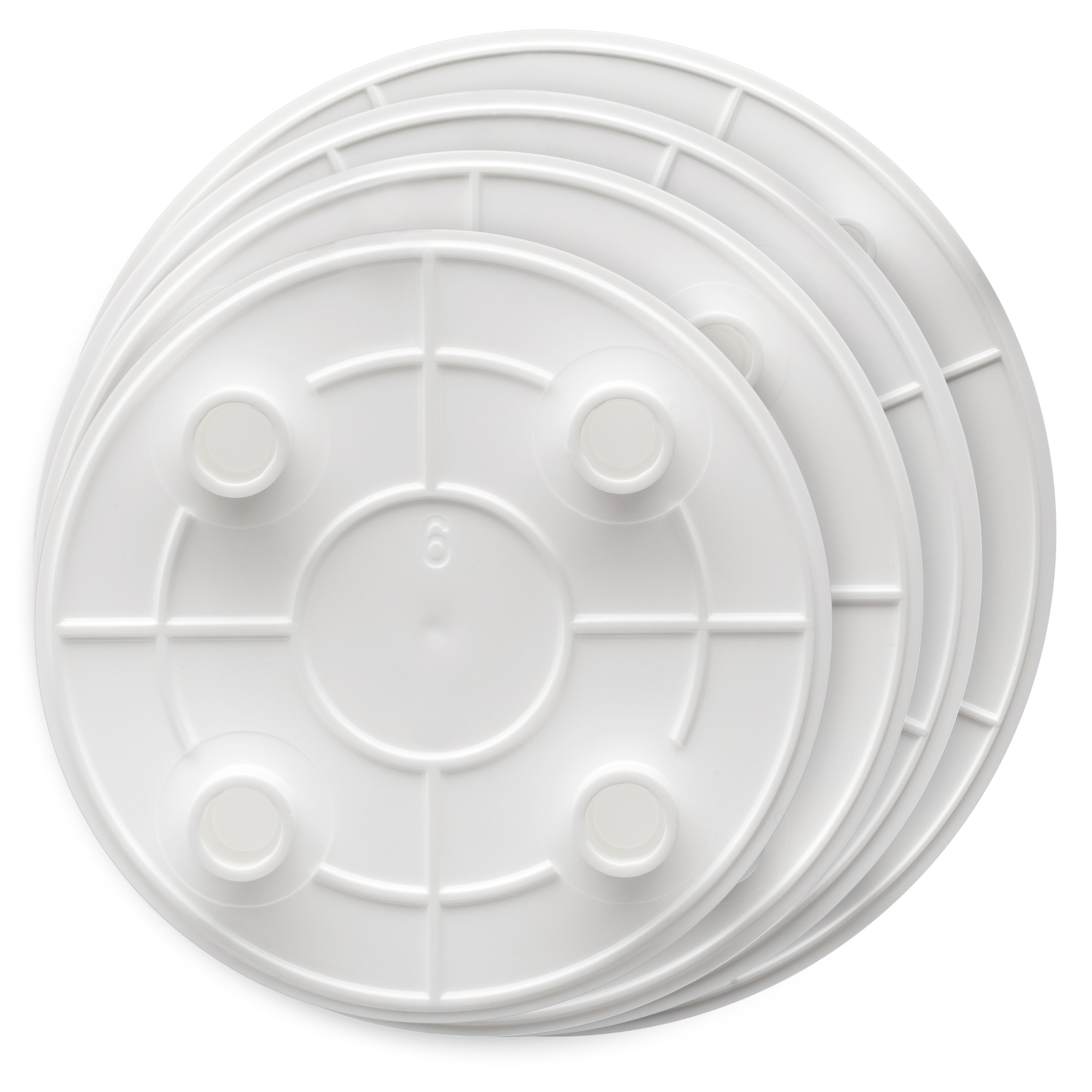 Ateco Lady Mary Plastic Cake Separator Plates, Inch, Set of 4-6", 8", 10", 12", White