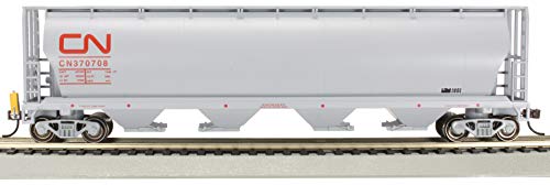 Bachmann Trains - Canadian 4-Bay Cylindrical Grain Hopper with Flashing End of Train Device - Canadian National Demonstrator - HO Scale, 73805