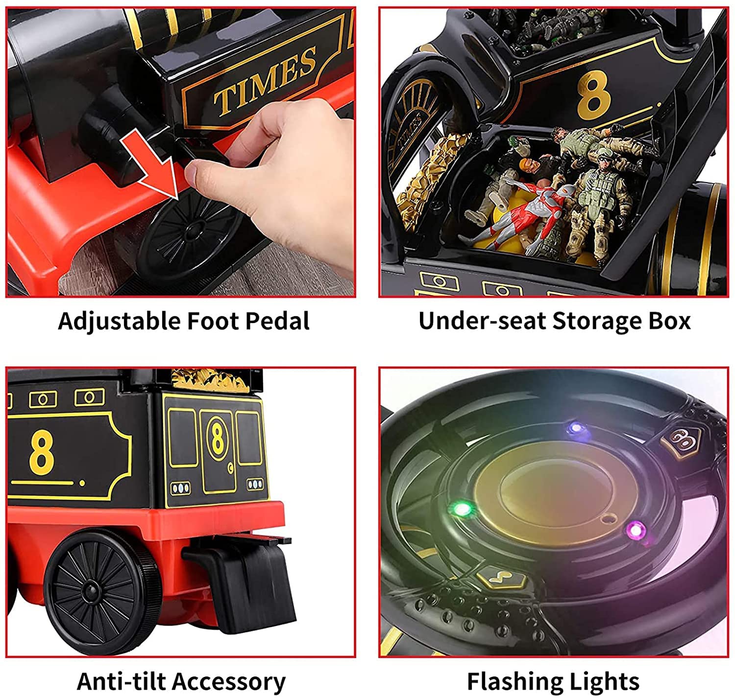 DoxiGlobal 2 in 1 Ride on Train Toys Electric Train Set trackless Cargo Car with Music for Kids Toddler Boys Birthday Gifts (Train)