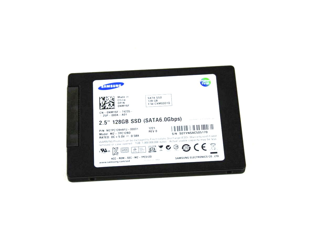 Genuine Samsung 2.5" 128GB SSD SATA 6.0Gbps Hard Drive MZ-7PC128D 0NMY6F MZ7PC128HAFU