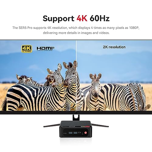 Beelink SER5 Mini PC W11 Pro, AMD Ryzen 7 5700U(8C/16T up to 4.3 GHz), 32GB DDR4 1TB NVME SSD Graphics 8 core 1900 MHz WiFi 6/BT5.2/Triple Display Mini PC Computer
