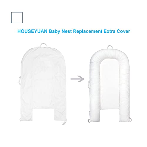 HOUSEYUAN Infant Baby Lounger Replaceable Cover co-Sleeping Newborn Baby Nest Backup Cover Breathable Machine Washable (Off White)