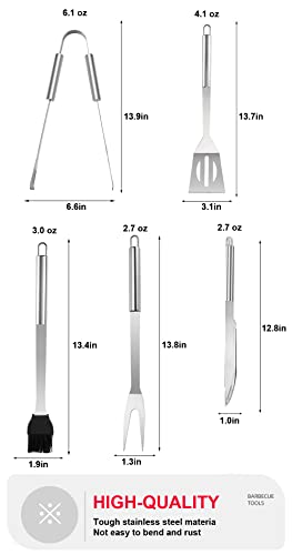 BBQ Grill BBQ Accessories, Stainless Steel Grill Tools Grilling Accessories Grill Set Barbecue Grill Accessories for Outdoor Grill, BBQ Tools Grill Utensils Grilling Tools