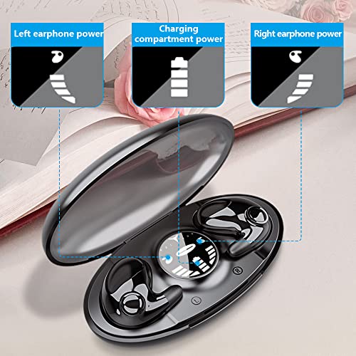 BNGXR Invisible Sleep Wireless Earphone IPX5 Waterproof, 2023 New Sense-Free to Wear Bluetooth Earbuds for Sports Sleep, Premium Noise Cancelling Hidden Touch Control with Charging Case (Black)