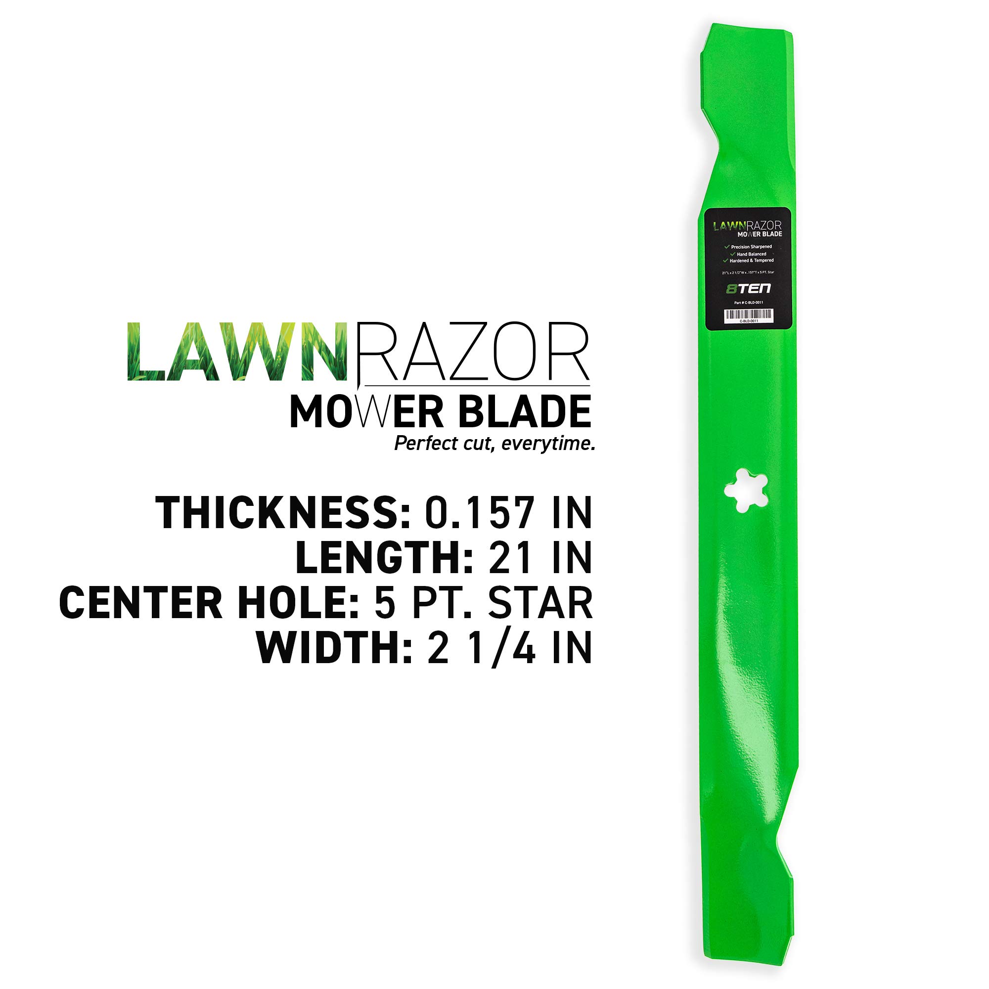 8TEN LawnRAZOR Mower Blade for Husqvarna AYP 532138498 138971 127843 Craftsman 138498 Ariens (Medium Lift) 4 Pack