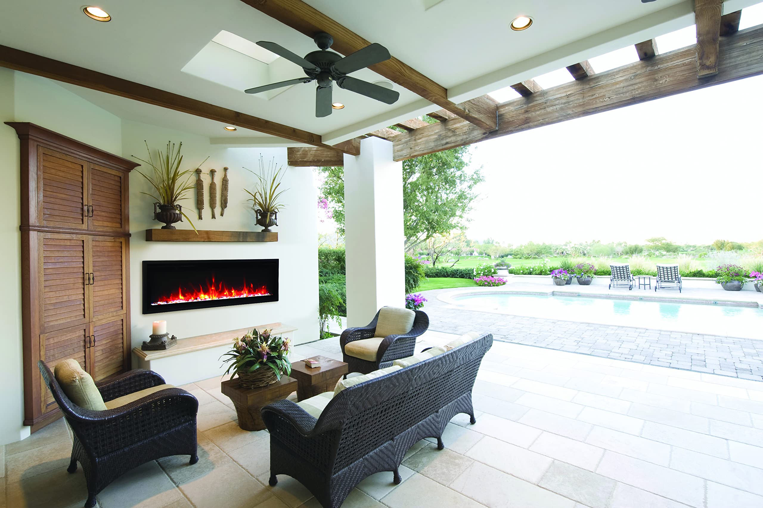 Amantii Slim Outdoor Electric Built-in Electric Fireplace Insert