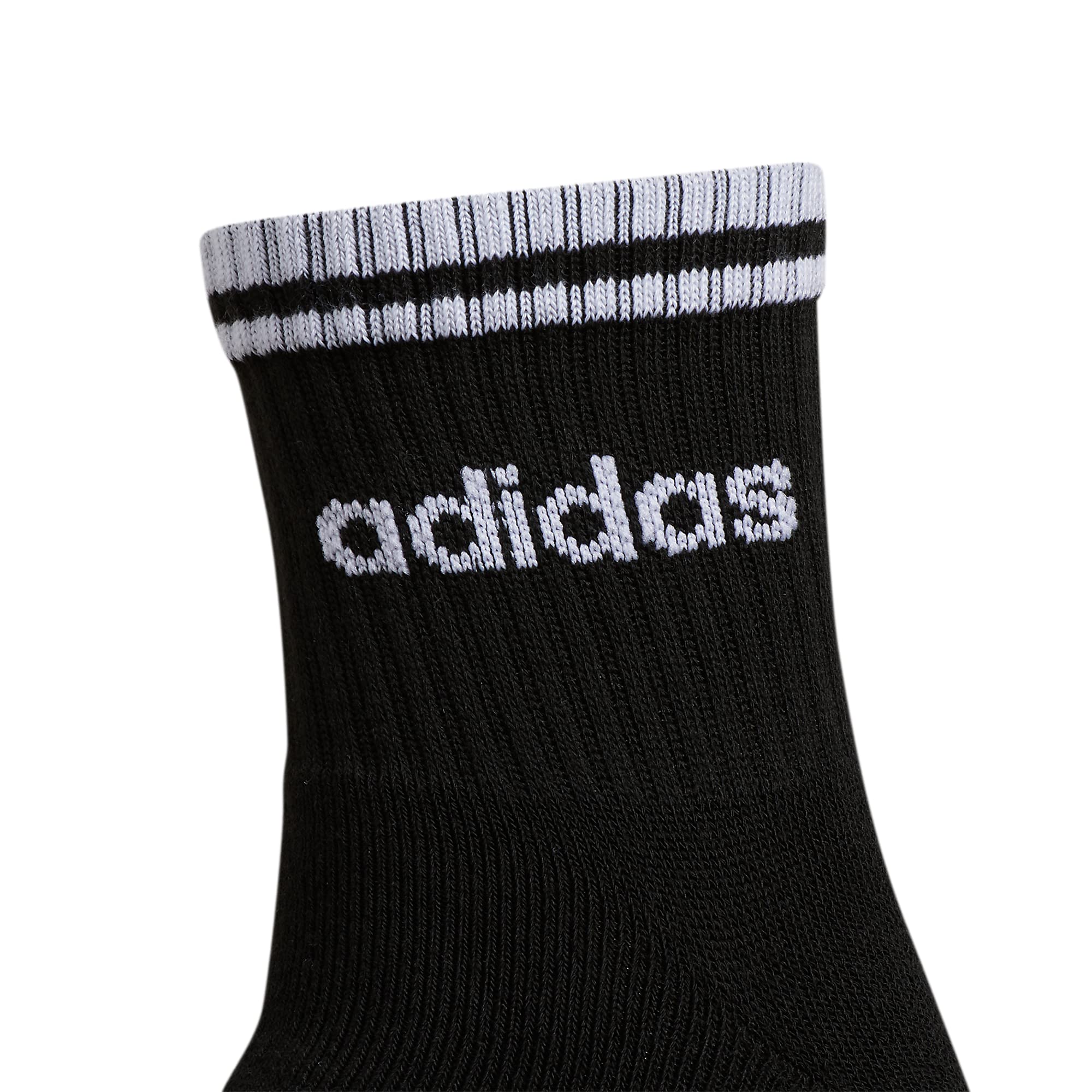 adidas Women's Sport Stripe 3-Pack High Quarter, Black/White, Medium