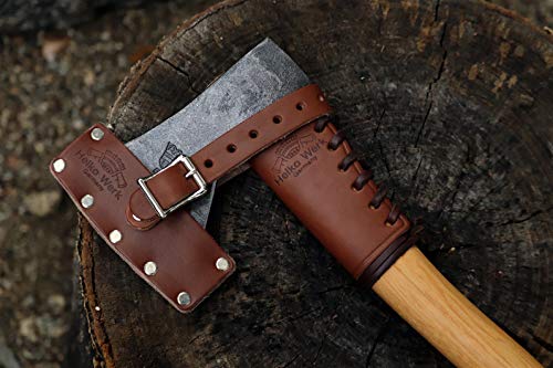 Helko Werk Helko Werk Leather Axe Sheath (Medium) - Genuine Leather Sheath for Axes and Hatchets Leather and Hatchet Cover and Axe Cover (Medium)