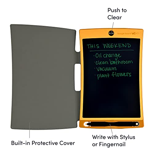 Boogie Board Jot Reusable Writing Tablet for Adults, 8.5" Digital Notebook with Instant Erase, Digital Notepad with Magnets, Note Taking Tablet for Work or School, Blue with Protective Folio