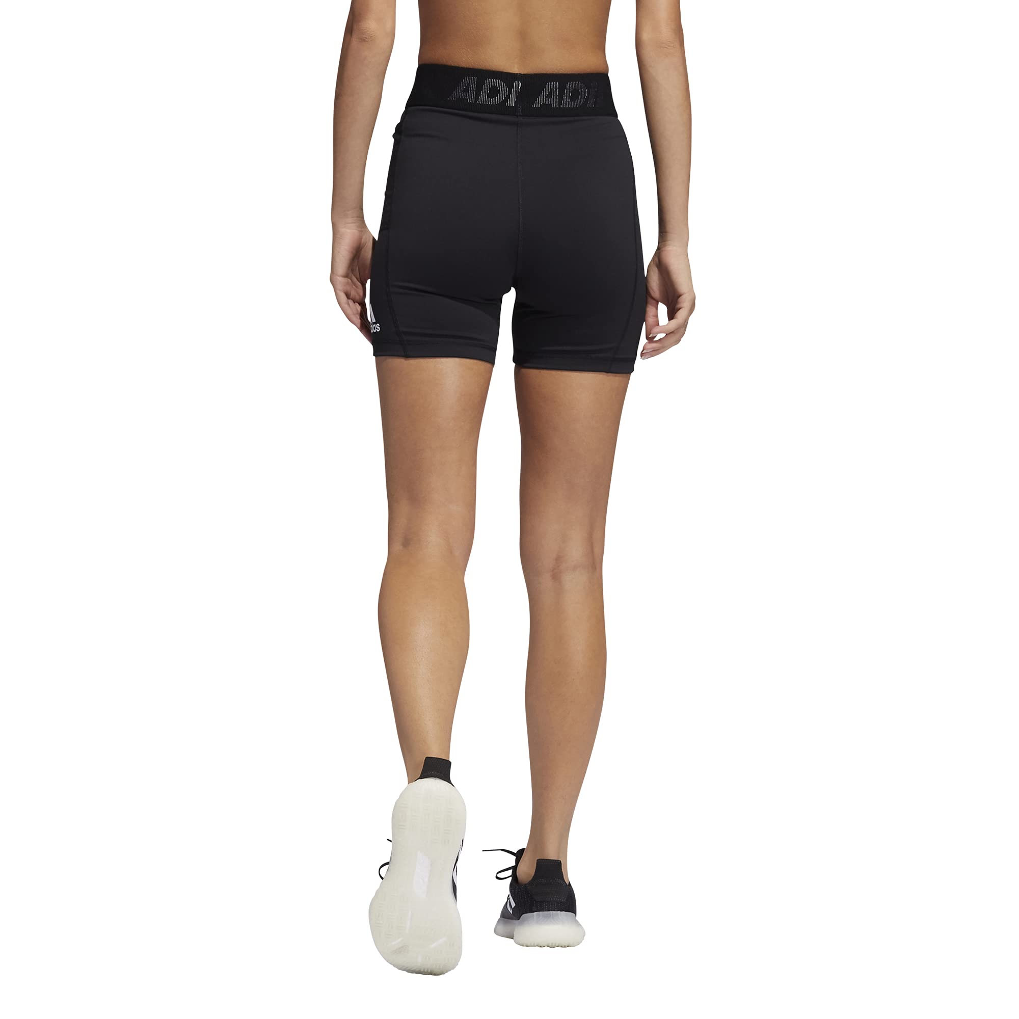 adidas Women's Techfit Badge of Sport Short Tights, Black/White, Medium