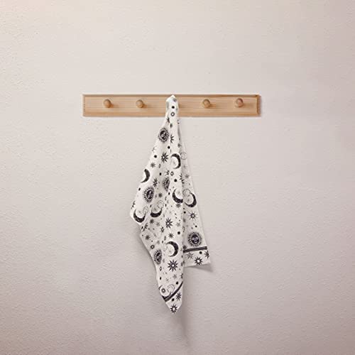 Karma Gifts KA101944 Black And White Boho Tea Towel,Cotton, Octopus 18" x 22"