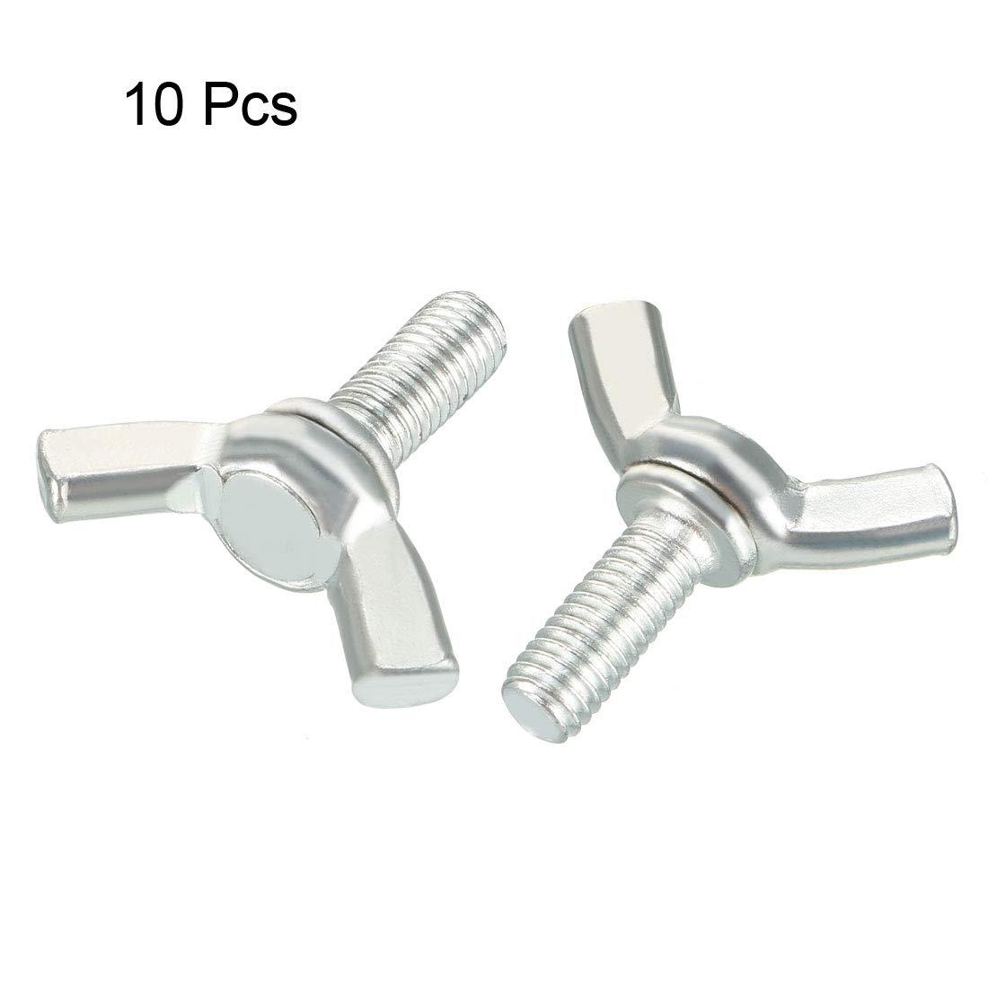 uxcell Butterfly Wing Thumb Hand Screws Bolts M5x12mm 0.8mm Pitch Carbon Steel 10pcs