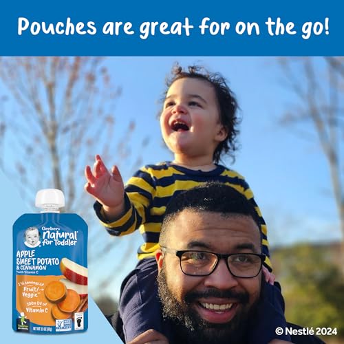 Gerber Baby Food Pouches, Toddler 12+ Months, Apple Sweet Potato, 3.5 Ounce (Pack of 12)