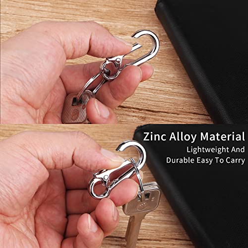 erduoduo 6 Pack keyring clip,Keychain Holder,Heavy Duty Carabiner Clip, Key Ring Chain Holder,Keychain Clip Organizer for Car/Key Finder, Clip for Keys