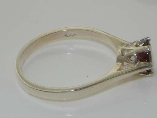 925 Sterling Silver Natural Garnet Womens Solitaire Ring - Sizes 4 to 12 Available