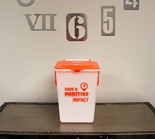 Busch Systems 5 Pack Battery Recycler - Indoor E-Waste Recycling Bin - Orange/Natural