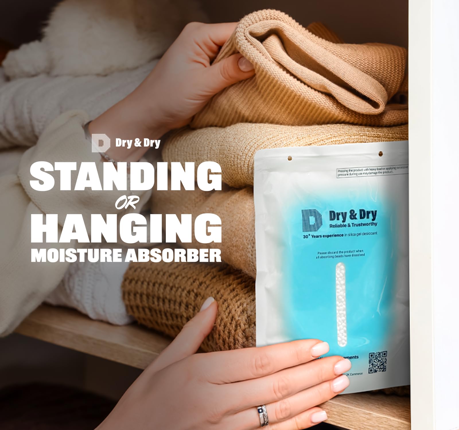 Dry & Dry 8 Packs Standing Moisture Absorbers to Control Excess Moisture for Basements, Closets, Bathrooms, Laundry Rooms - Moisture Absorbers Moisture Absorbers
