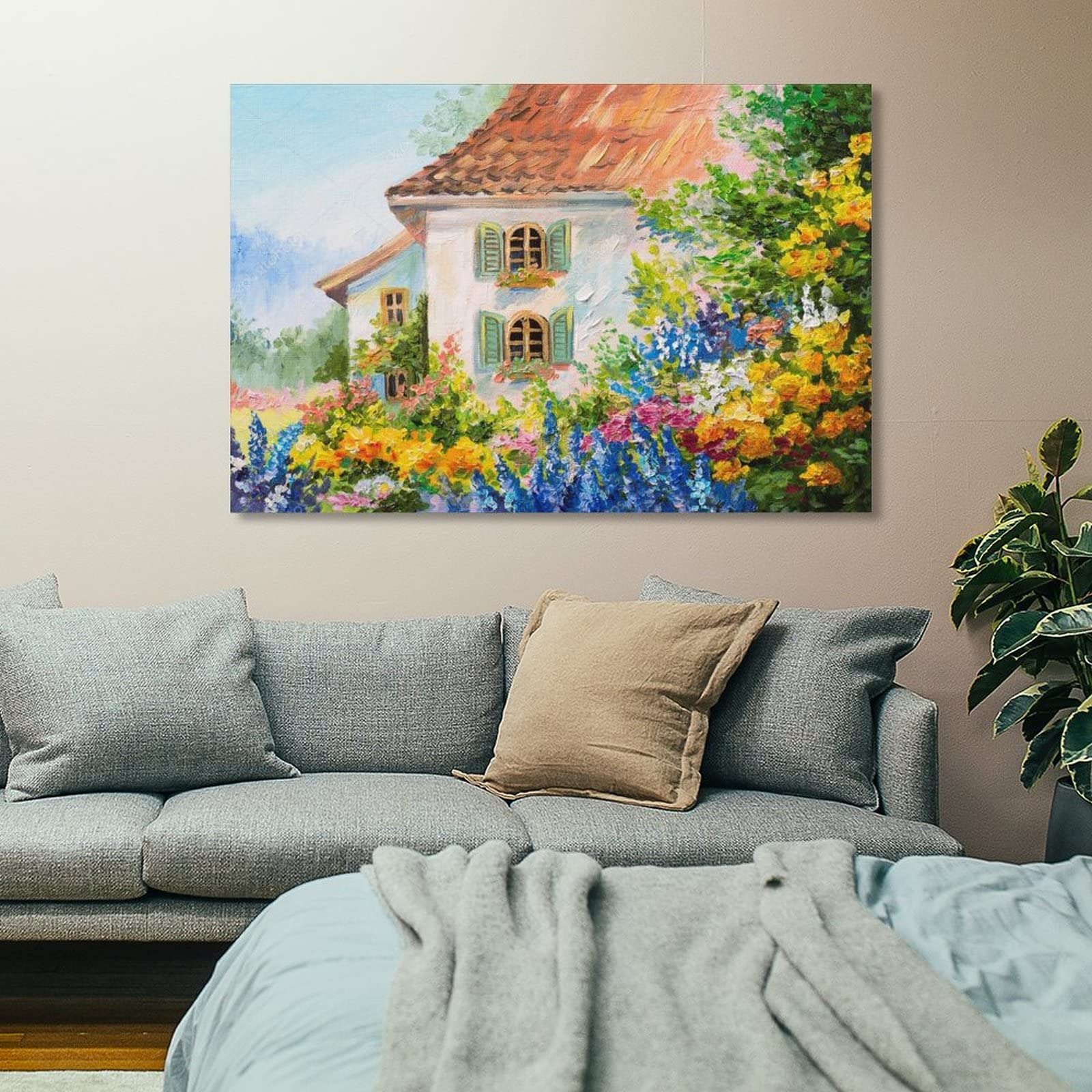 Abstract Impressionist Oil Painting Landscape Wall Art Wall Art Paintings Canvas Wall Decor Home Decor Living Room Decor Aesthetic 08x12inch(20x30cm) Frame-Style