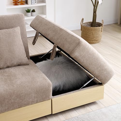 Ball & Cast 84.65" Sectional Sleeper Sofa Couch,Convertible Double Folding Couch Bed with Storage Ottoman and Arm,Reversible Loveseat W/Box & Drawer for Living Room,Apartment,Grey