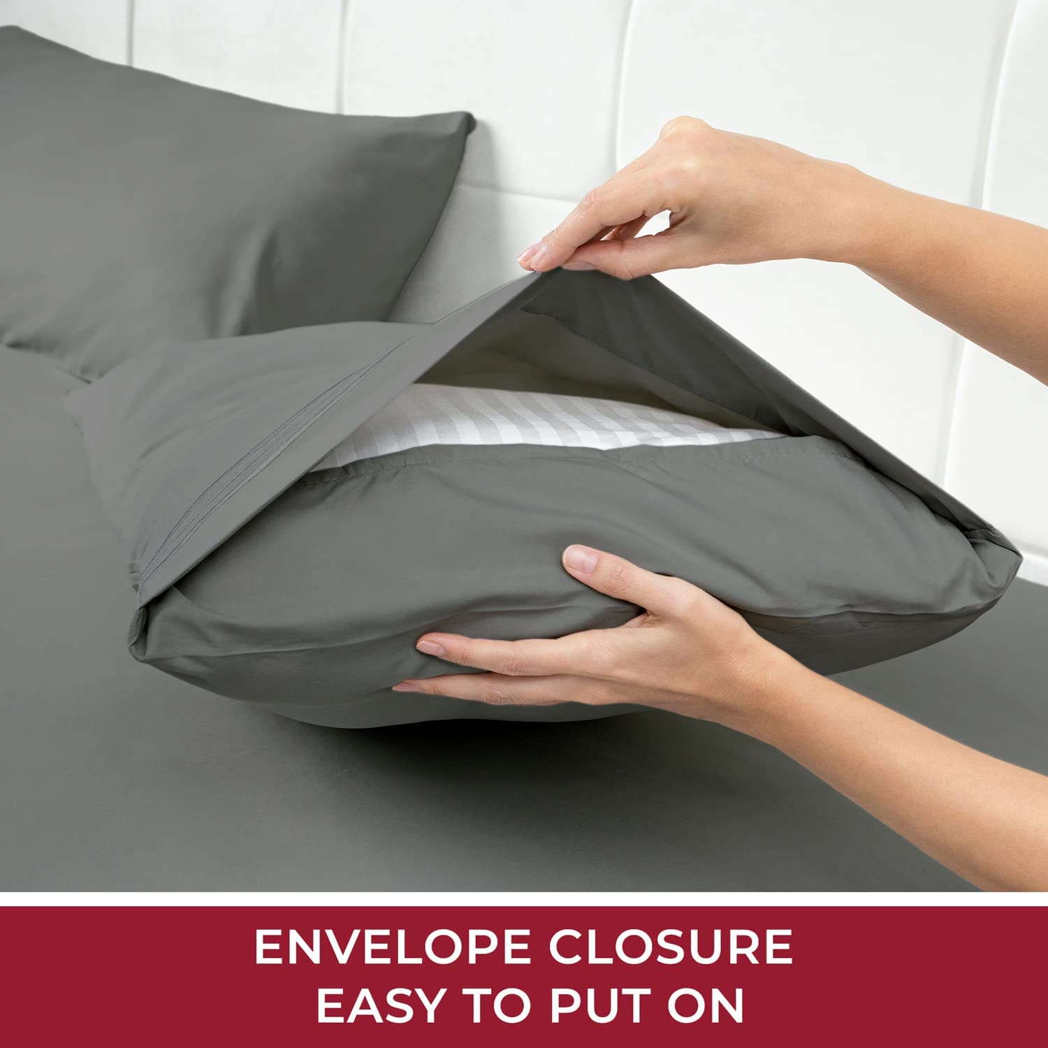 Mellanni Bed Sheet Set + Duvet Cover Set Bundle&Save - Hotel Luxury Bedding - Bundle Includes: 4pcs Bed Sheet Set and 5pcs Duvet Cover Set (King, Gray)