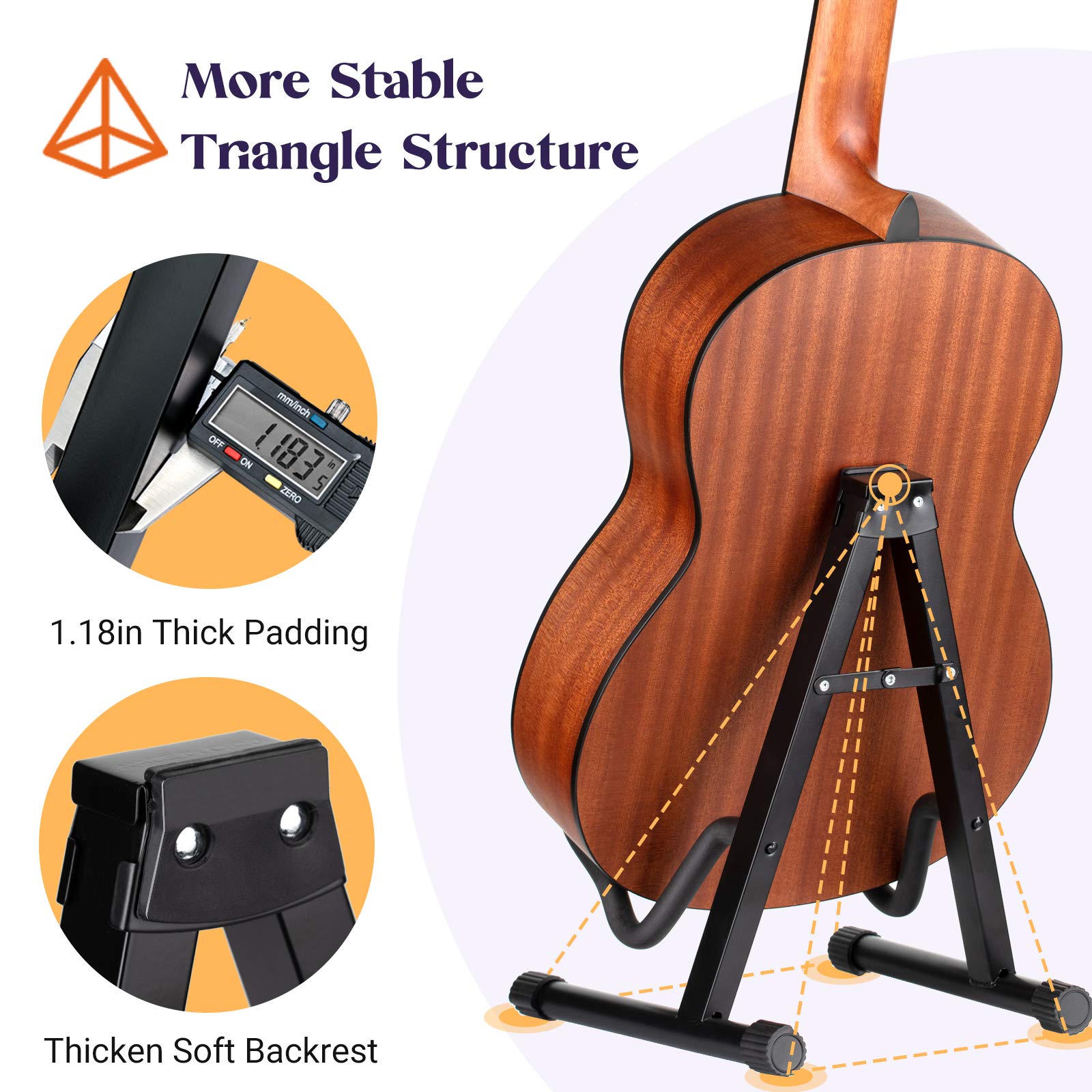 CAHAYA Guitar Stand A-Frame Universal for Acoustic Classical Electric Bass Guitars Floor Guitar Stand CY0252