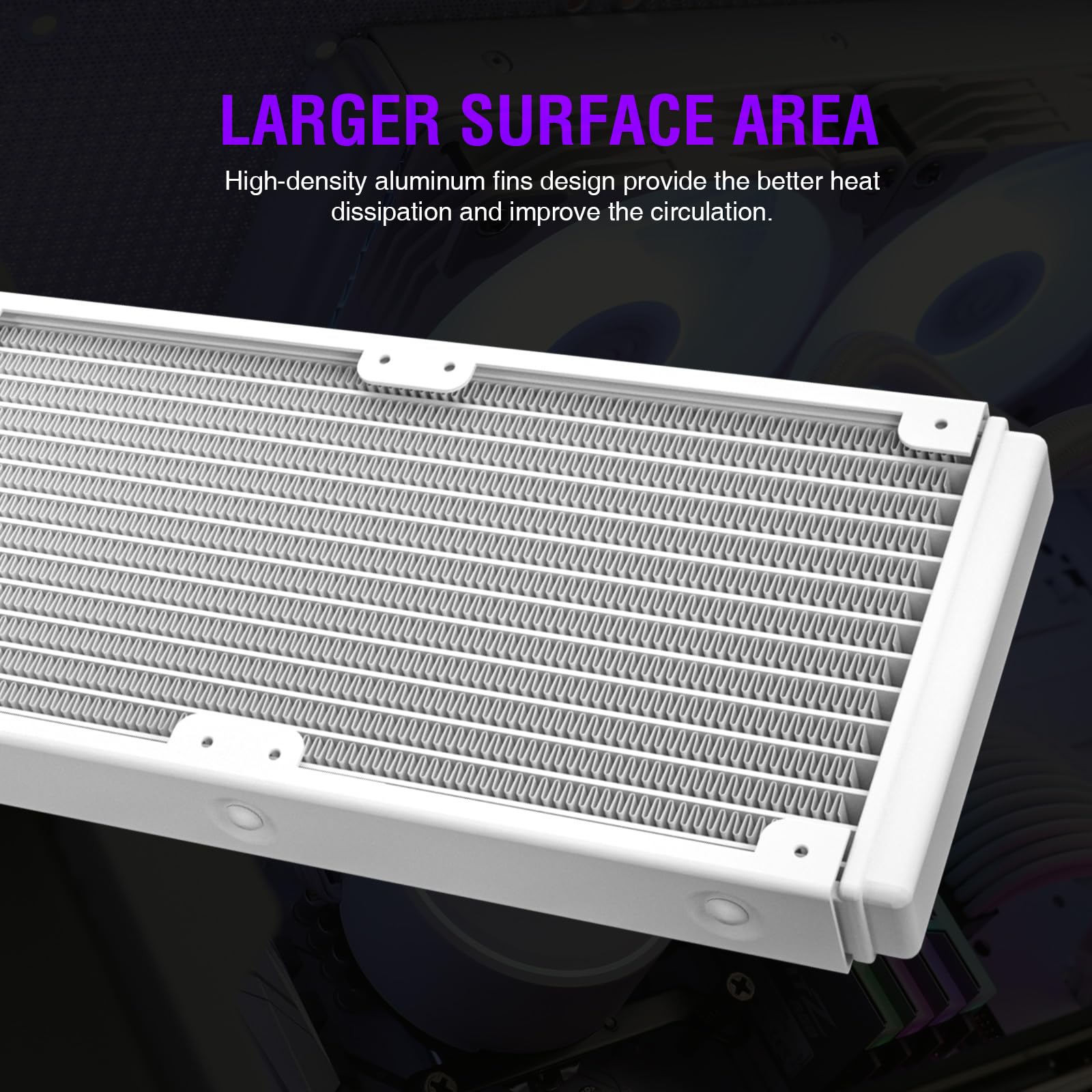 Vetroo V240 White Liquid CPU Cooler 240mm Addressable RGB Pump & PWM Fans 250W TDP AIO Water Cooling w/Controller Hub for Intel LGA 1851/1700/1200/115X AMD AM5/AM4 for Gaming Console