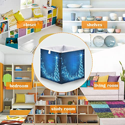 Blueangle Christmas Magic Tree Cube Storage Bin, 11 x 11 x 11 in, Large Collapsible Organizer Storage Basket for Home Christmas Décor(842)