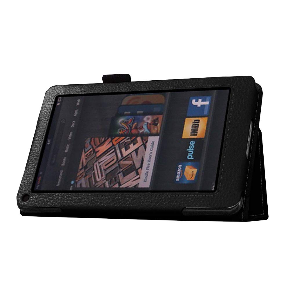 Fintie Folio Case for Kindle Fire 1st Generation - Slim Fit Stand Leather Cover for Amazon Kindle Fire 7" Tablet (2011 Release, no Rear Camera), Black