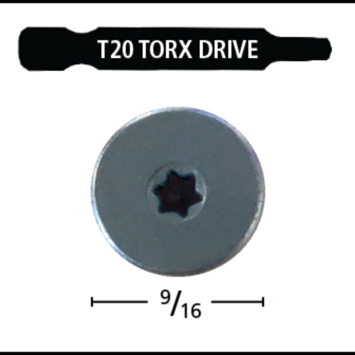 FastCap PowerHead Wood Screws with Oversized Flat Head - Self-Tapping Point - 1.25-Inch, T20 Torx Drive, Zinc Finish, 200-Pack - 99974