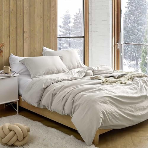 Beige Boho Comforter King Size, 3 Piece Soft Light Khaki Modern Bedding Set & Collections, Lightweight All Season Bed Quilt Blanket with 2 Pillow Shams for Women Men