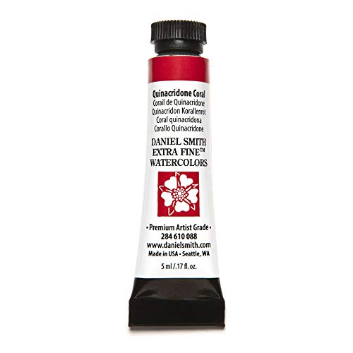 DANIEL SMITH Extra Fine Watercolor Paint, 5ml Tube, Quinacridone Coral, 284610088, 1.7 Fl Oz (Pack of 1)