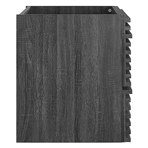 Modway Render 23.5" MDF Wood Wall-Mount Bathroom Vanity Cabinet in Charcoal