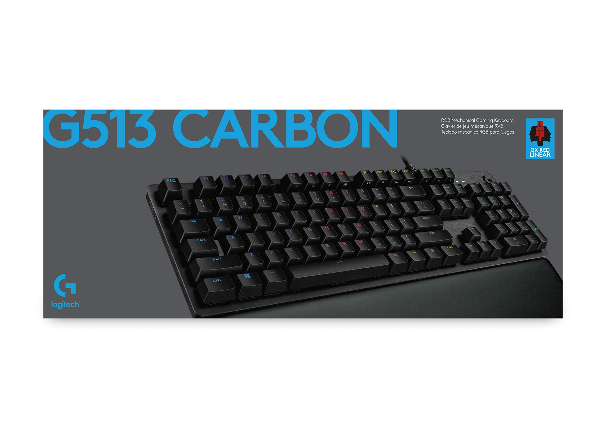 Logitech G513 Carbon LIGHTSYNC RGB Mechanical Gaming Keyboard with GX Brown switches (Tactile)