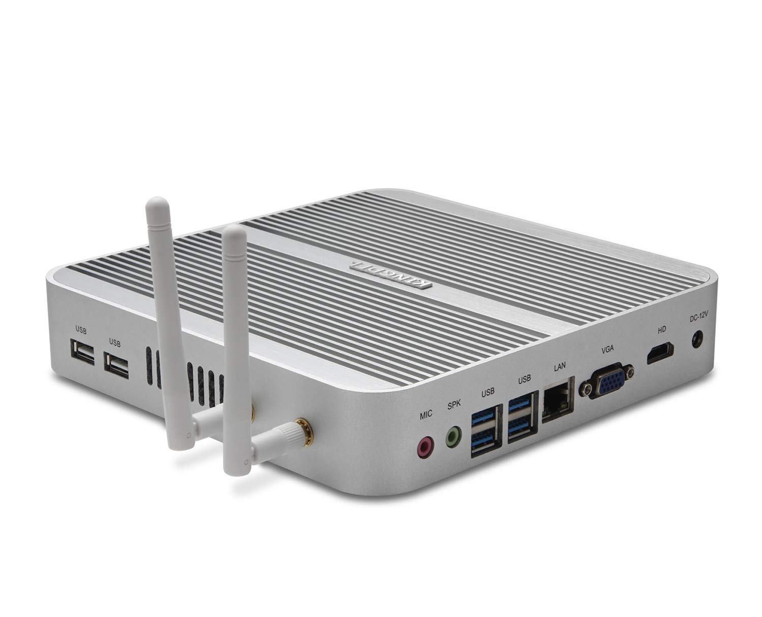 KINGDEL Fanless Mini PC, i5 CPU Mini Desktop Computer, 8GB RAM+256GB SSD, Gigabit Ethernet, 4xUSB 3.0, HD Port