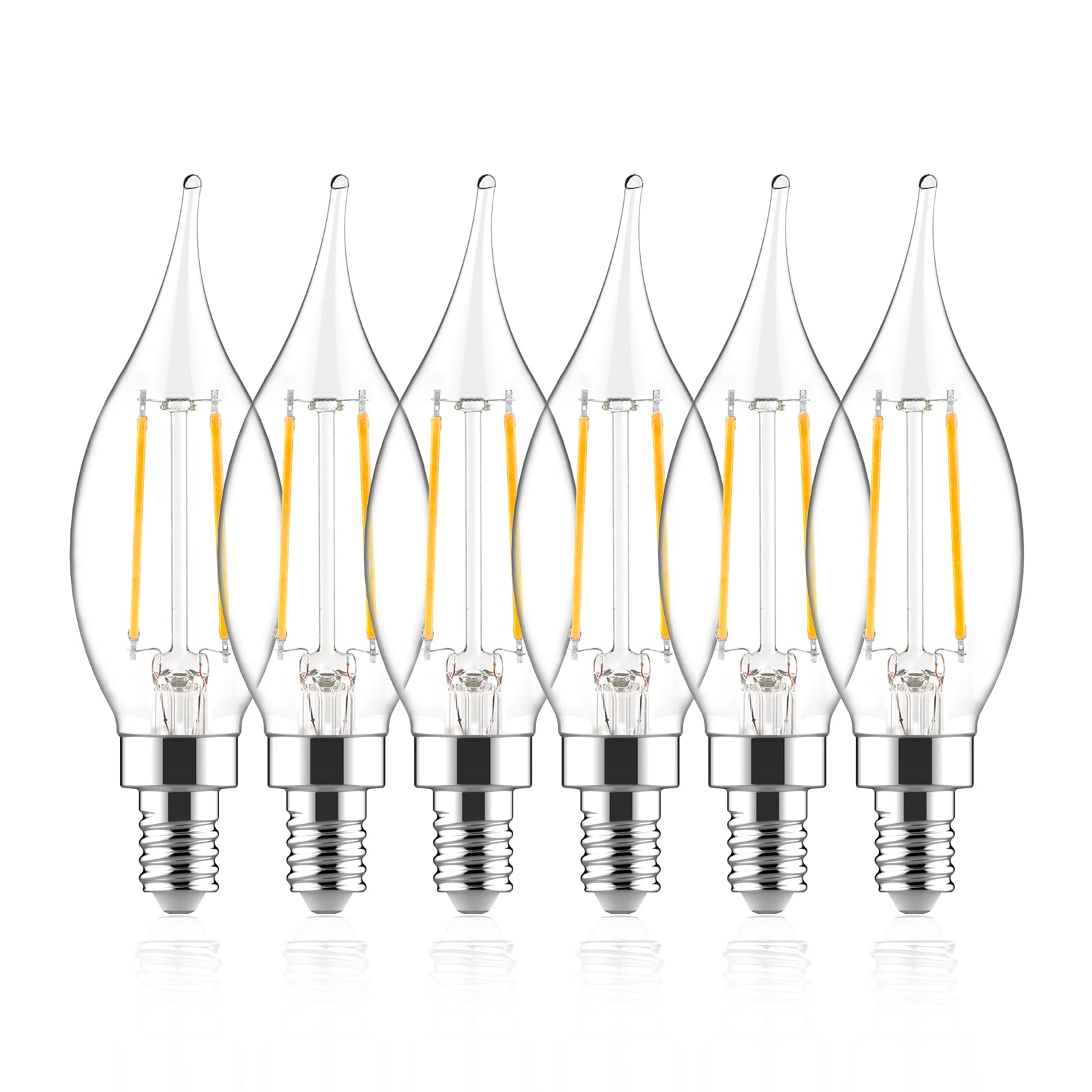 Sengled E12 Led Bulb Dimmable, Candelabra Led Light Bulbs 40 Watt Equivalent, CA10 Flame Tip Chandelier Light Bulbs, 2700K Soft White Candle Light Bulbs for Chandeliers, Ceiling Fan, Pendant, 12 Pack