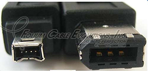 Firewire Cable 6 Pin to 4 Pin Length 6 ft