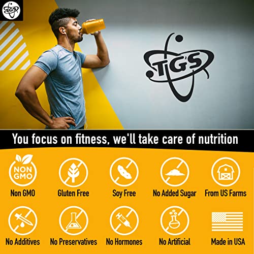 TGS 100% Whey Protein Powder Unflavored, Unsweetened, Keto Friendly - 2lb - All Natural, Low Carb, Low Calorie, Soy Free, Gluten Free, Made in USA