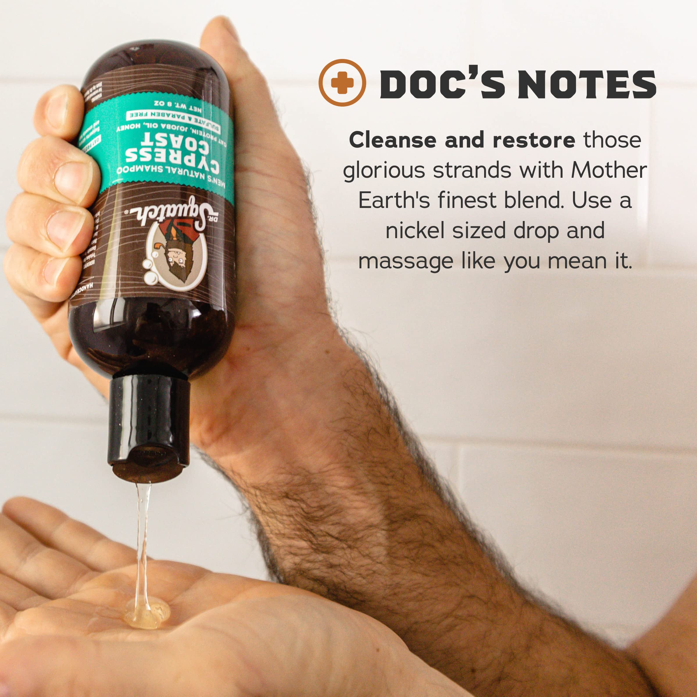 Dr. Squatch Citrus & Cypress Men's Shampoo + Conditioner Hair Bundle - Keeps Hair Looking Full and Healthy
