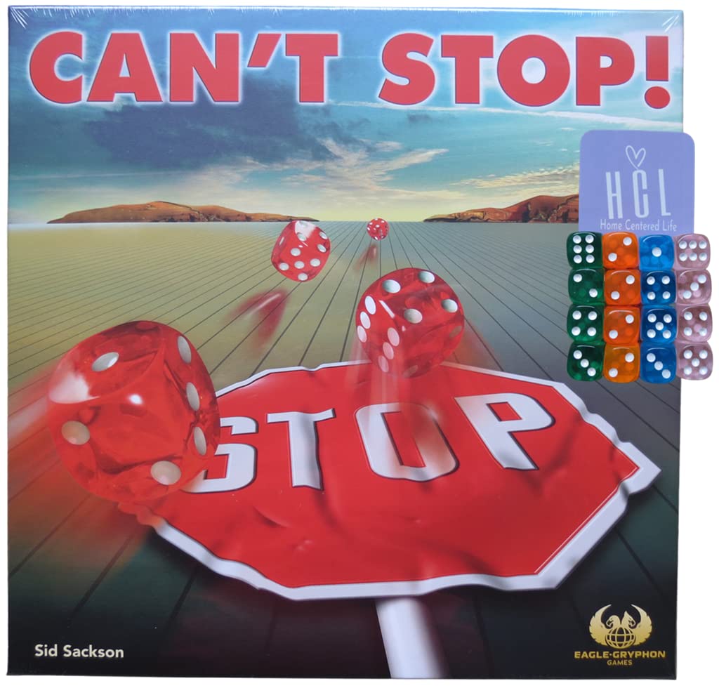 Can't Stop, Family Board Game, Fun for Kids, Teens, and Adults Bundled with Three Extra Sets of Dice (Eagle-Gryphon 2021 Edition)