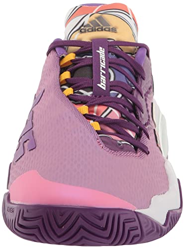 adidas Women's Barricade Tennis Shoe, Rose Tone/Core Black/Glory Purple, 8